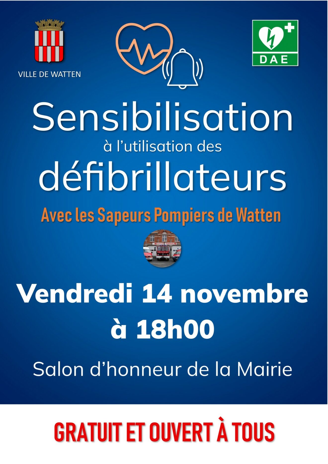 Sensibilisation à l’utilisation des défibrillateurs – Watten